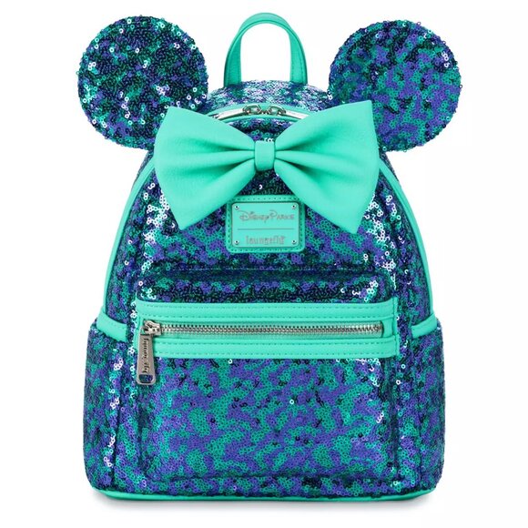 DisneyPark Loungefly | Bags | Disney Minnie Mouse Blue And Purple ...